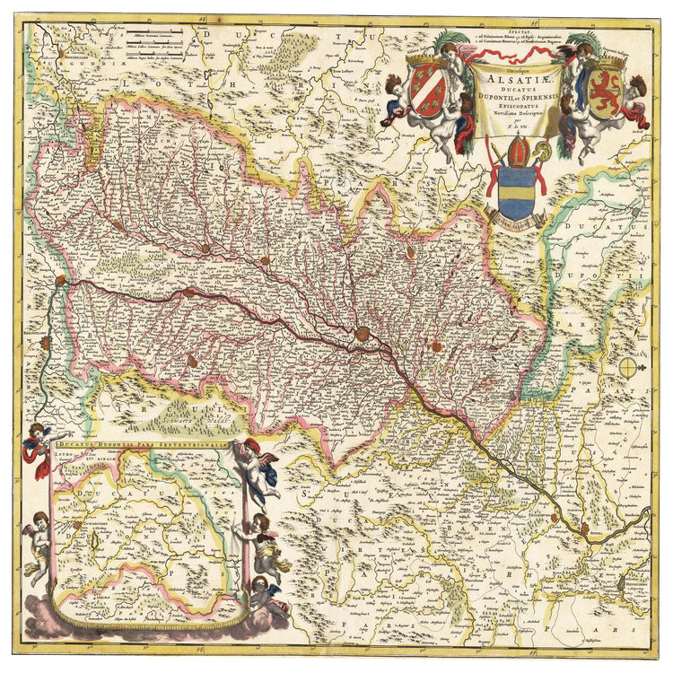 Landkarte Elsass um 1647 | Kartenhandlung Rothert