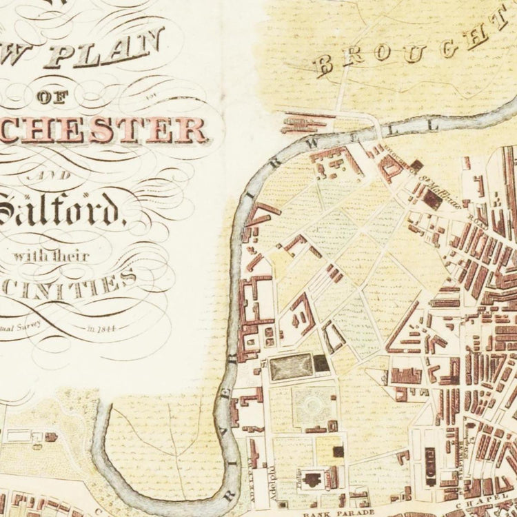 Stadtplan Manchester um 1844 | Kartenhandlung Rothert