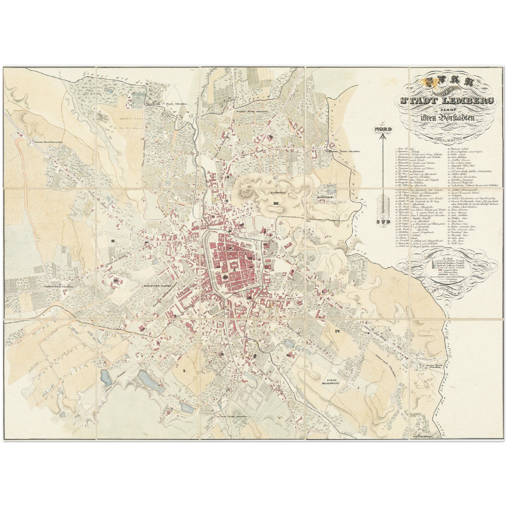 Stadtplan Lemberg um 1829 | Kartenhandlung Rothert